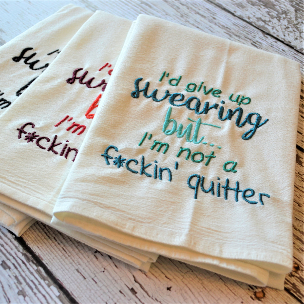 Quit Swearing Tea Towel – SewMuchMoreStore